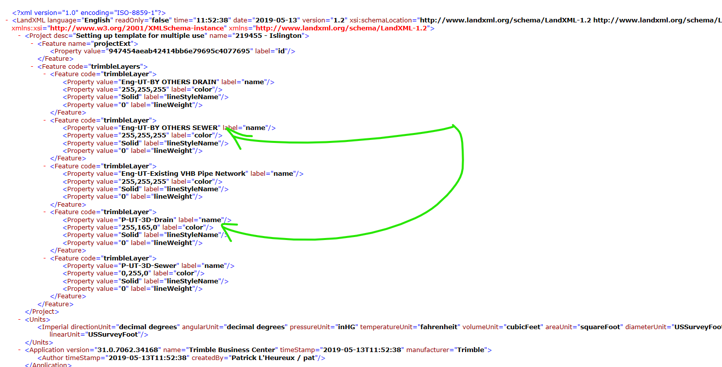 LandXML from TBC not showing correct colors in Trimble Connect ...