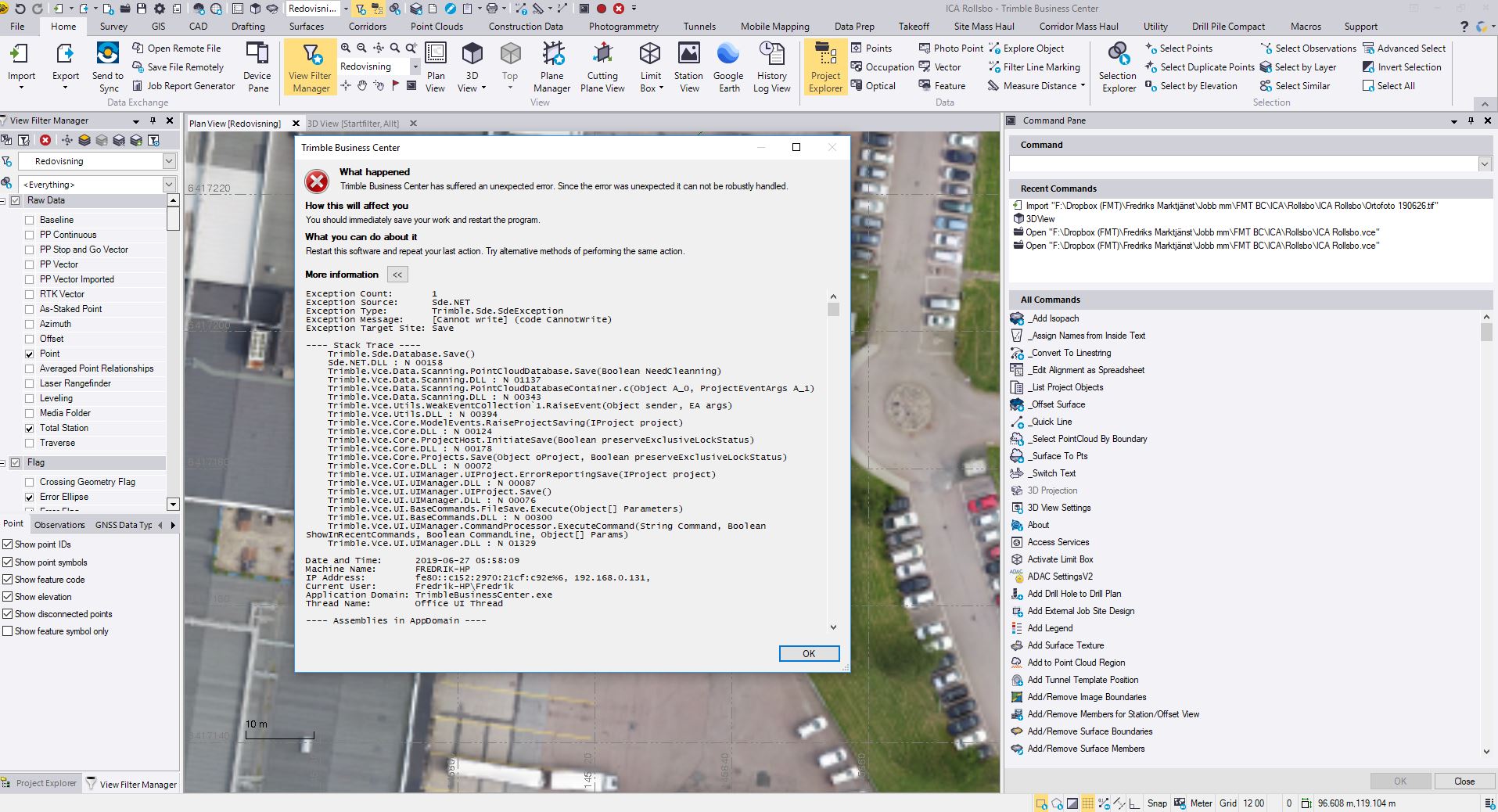 Pointcloud error, somtimes before and now almost every time. | Trimble ...