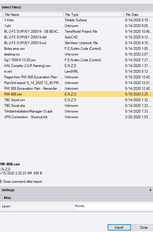 IMPORTING POINTS FORM EXCEL | Trimble Business Center