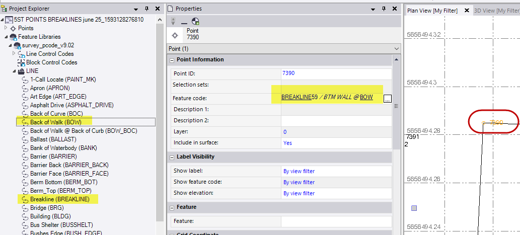 Data re-layered to layer 0 | Trimble Business Center