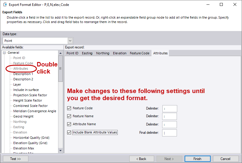 Concatenate Feature Attributes | Trimble Business Center