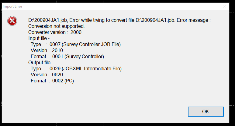 Anyone having issues importing SX10 point cloud data into TBC v5.32 ...