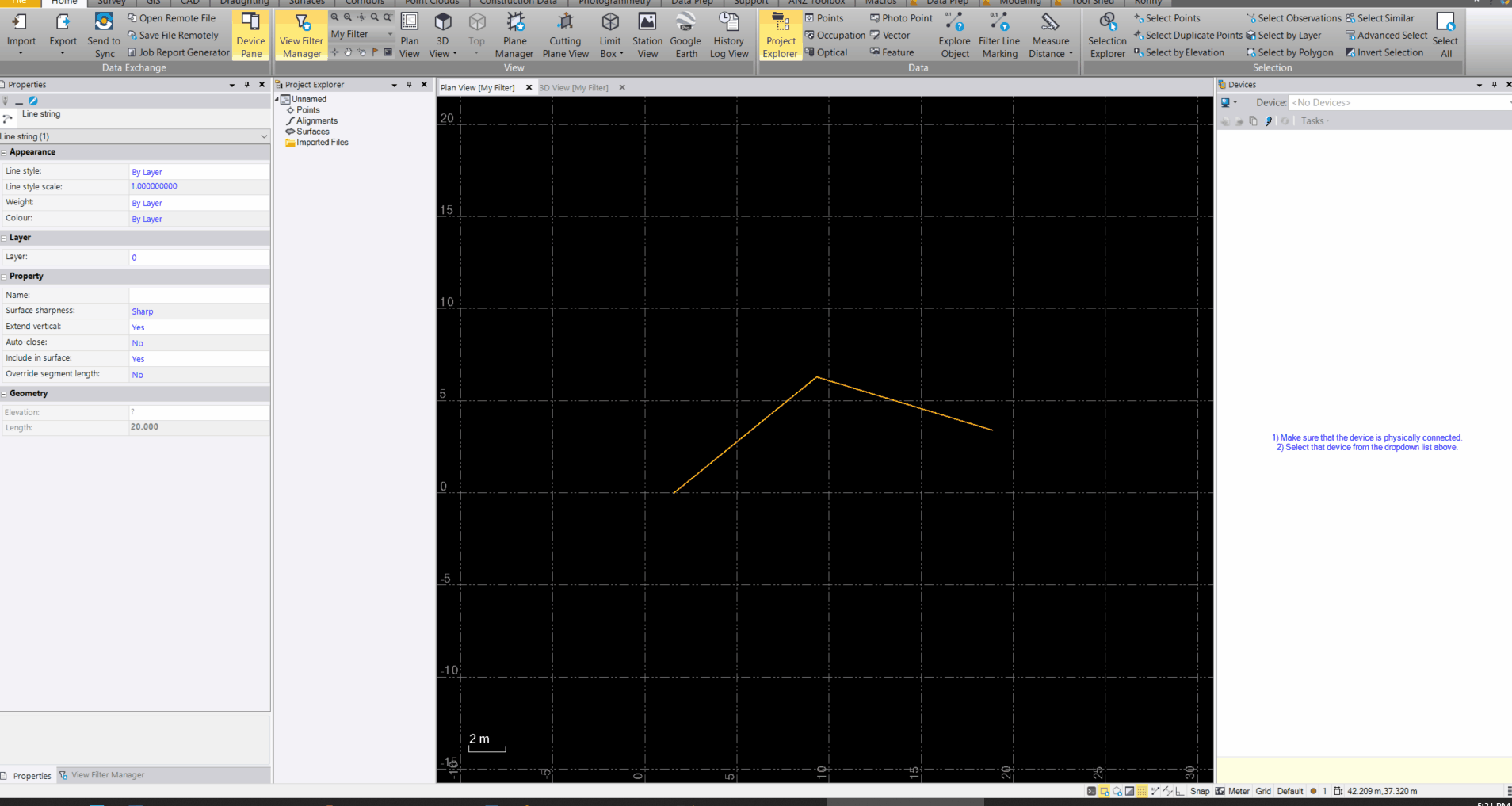 Elevate along line by csv table distance & elevation | Trimble Business ...