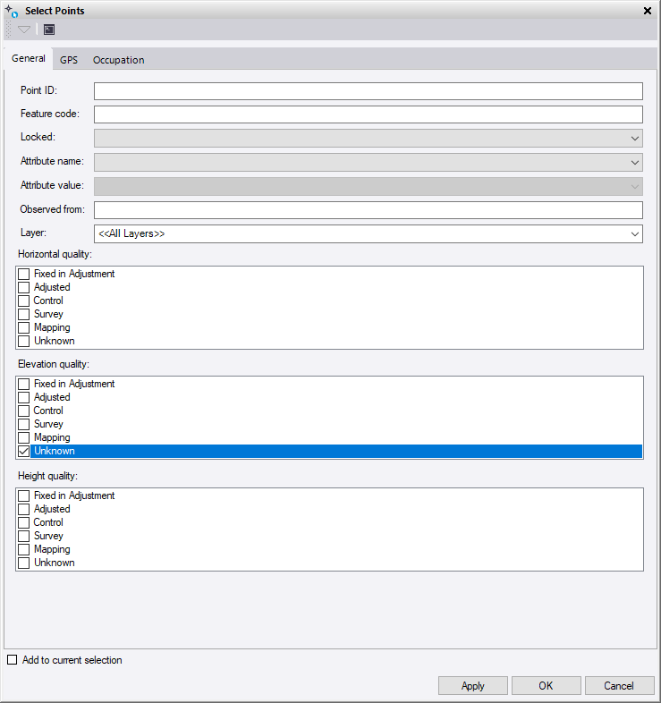 Select Points by Undefined El | Trimble Business Center