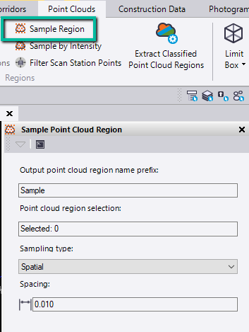 Exporting sample points point cloud | Trimble Business Center