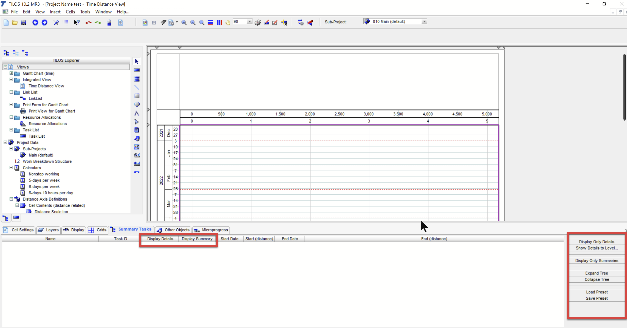 New Sub-tasks and summaries not showing in time-distance diagram | TILOS