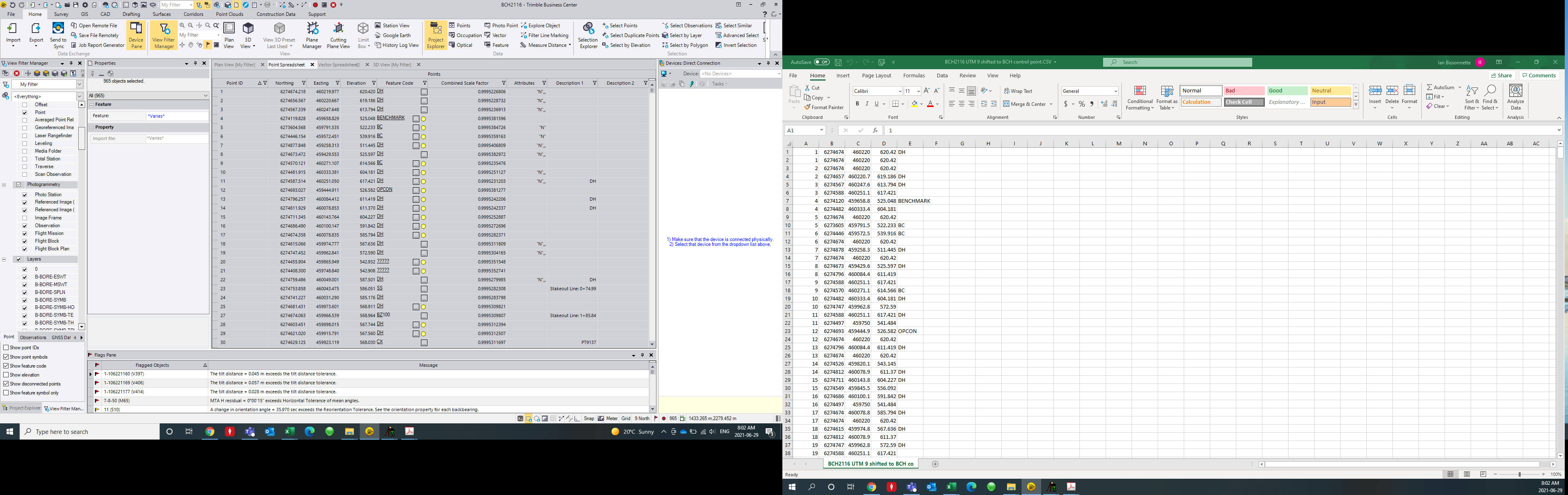 CSV export problem, multiple points exported, some not in project | Trimble Business Center