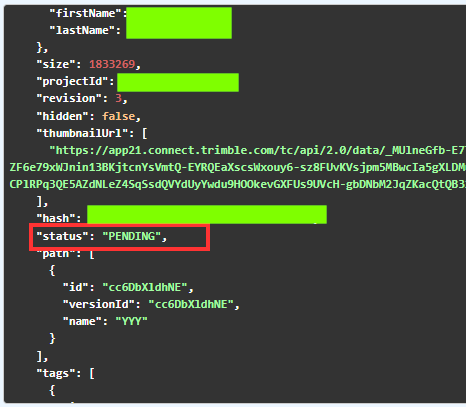 Status PENDING on project | Trimble Connect User Forum