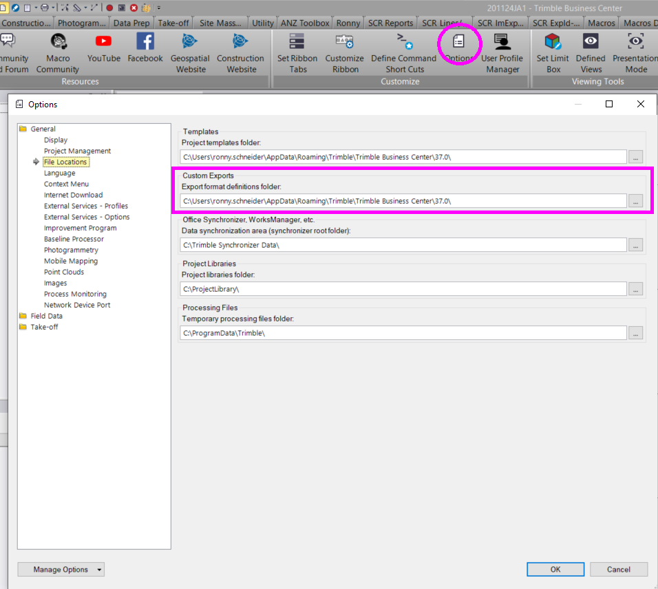 Csv Export Format Definitions Is There A Way To Share Them Trimble Business Center 