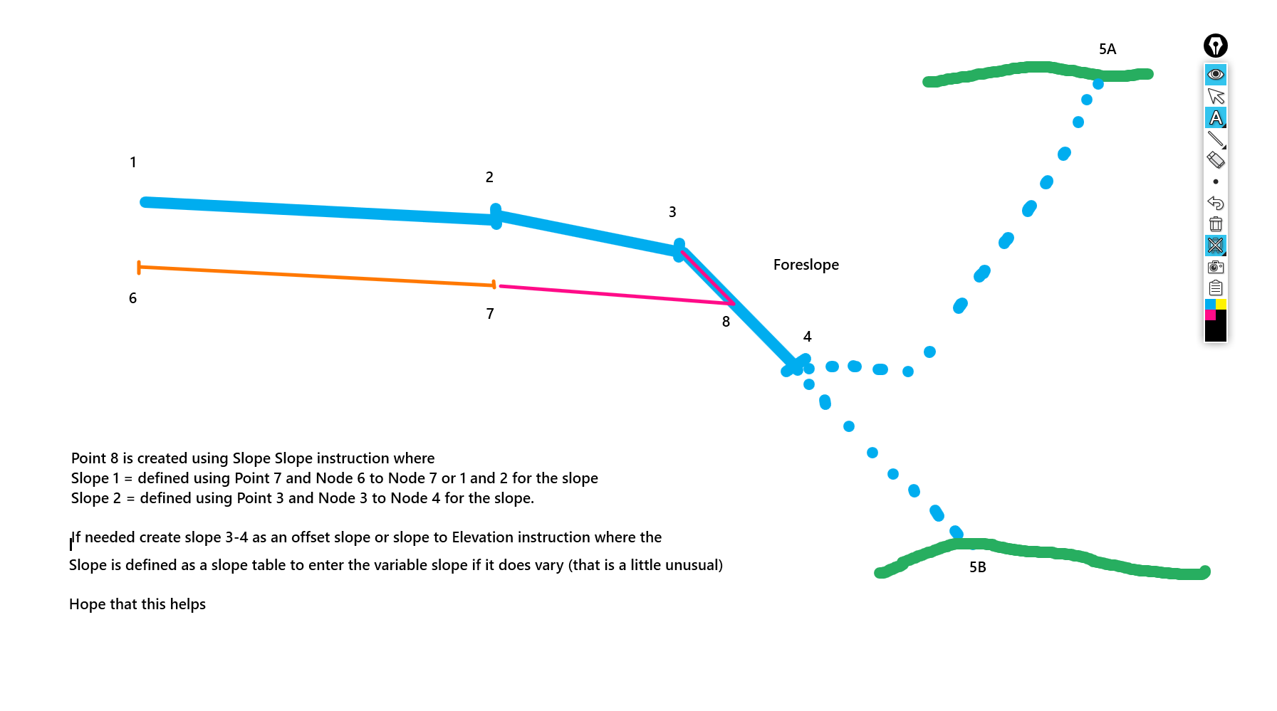 Slope/Slope Corridor Instruction - Using Tables | Trimble Business Center
