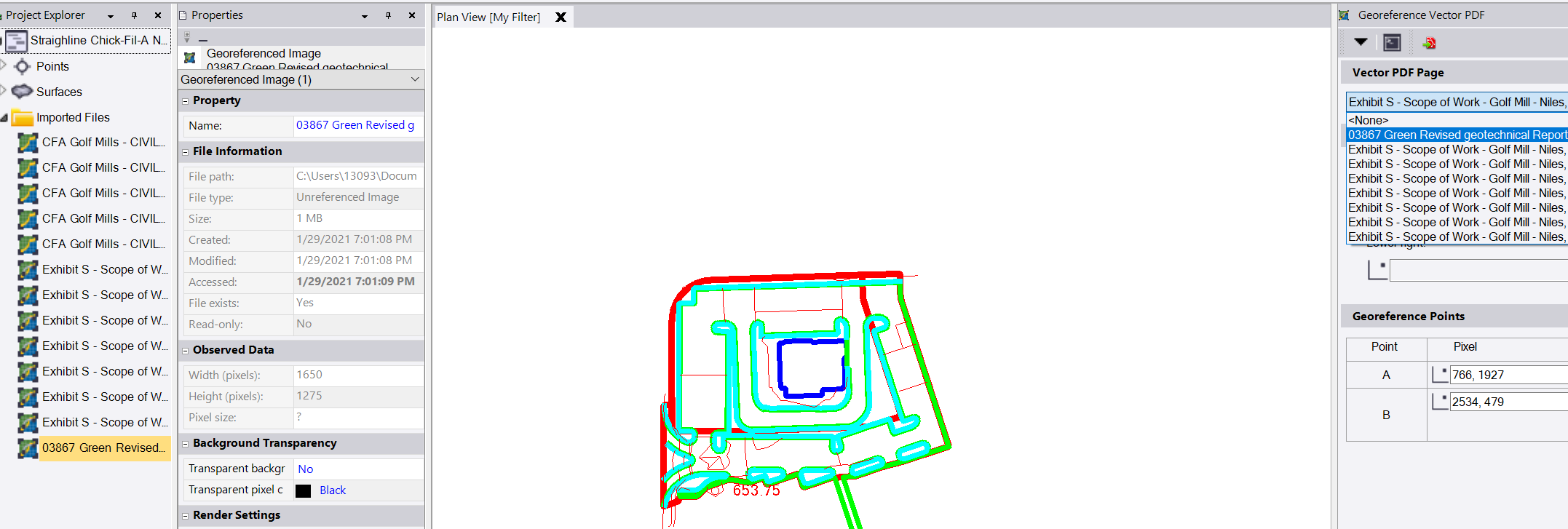Georeference Vector PDF TBC 5.4 | Trimble Business Center