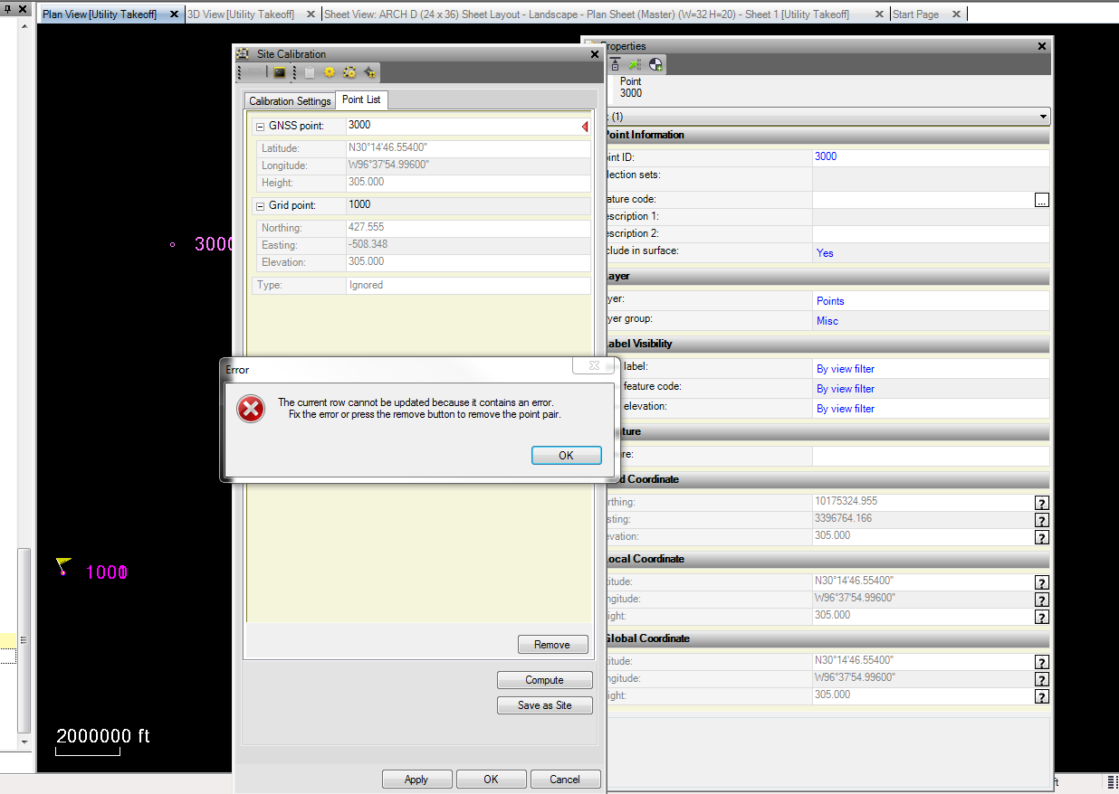 Site Calibration input error | Trimble Business Center