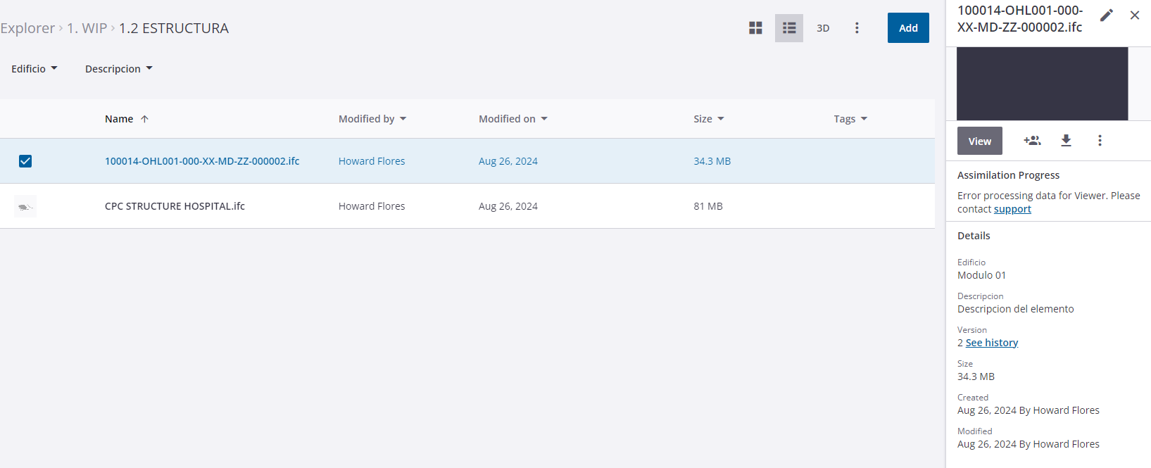 Error processing data for Viewer. Please contact support | Trimble Connect User Forum