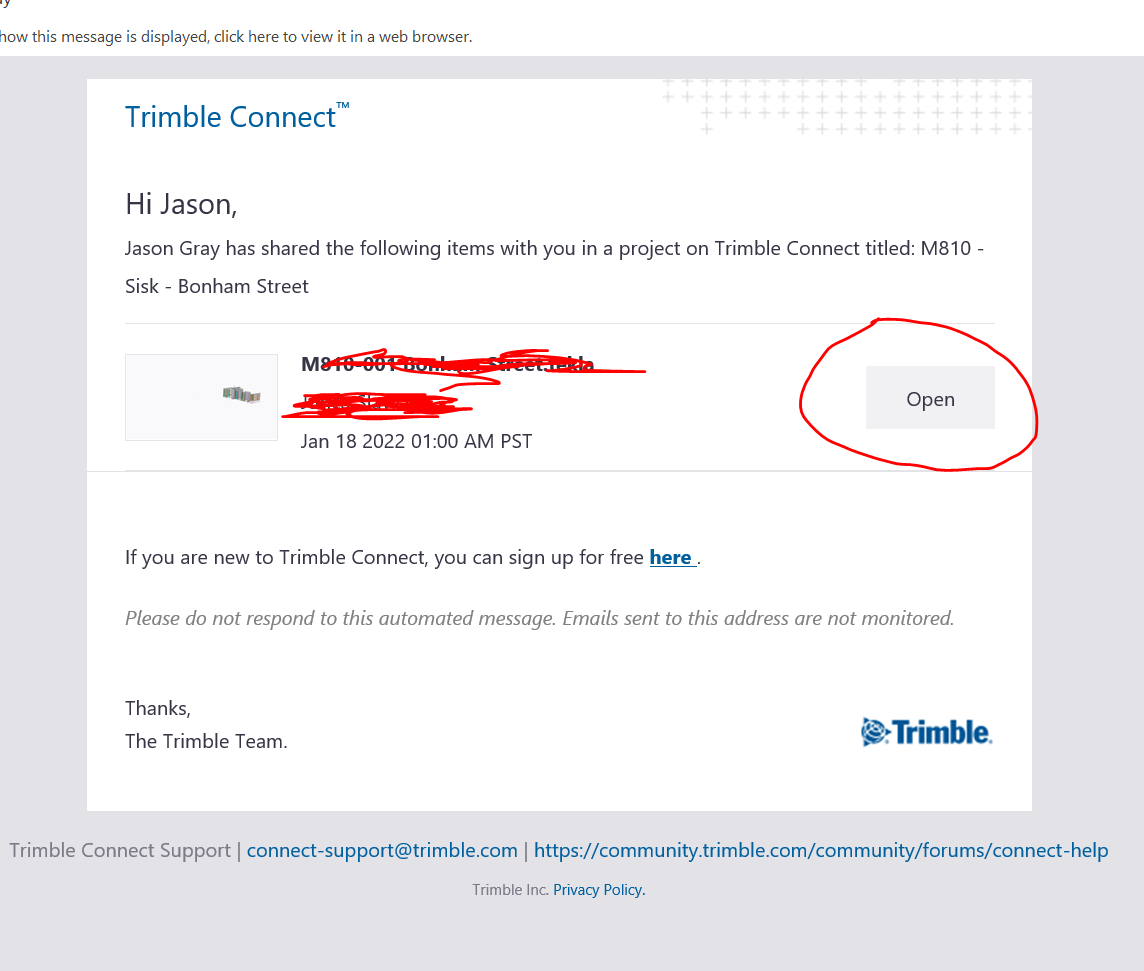 Model Sharing link or email not working | Trimble Connect User Forum