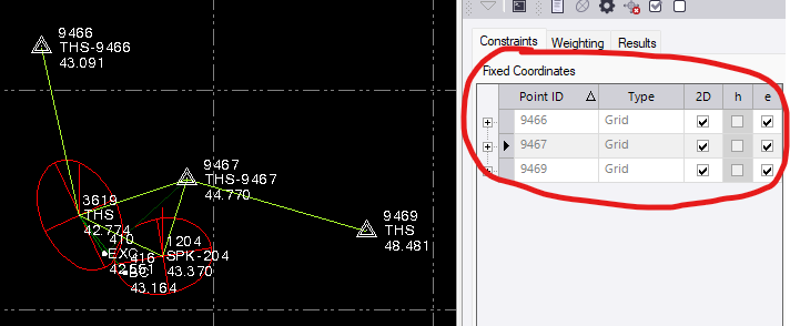 Network Adjustment Missing Fixed Constraints Trimble Business Center