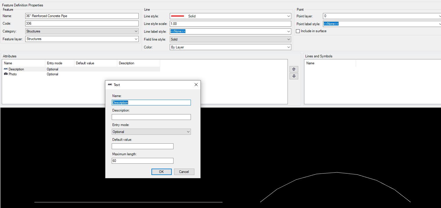 Attribute Not Showing Up On Certain Feature Codes | Trimble Business Center