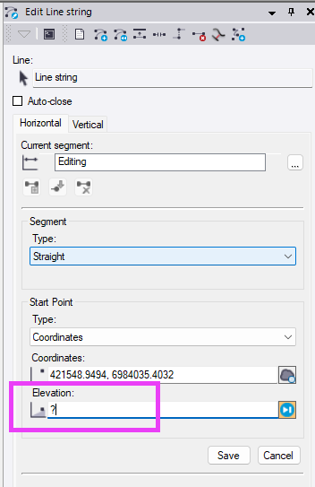 Change slope on linestring | Trimble Business Center