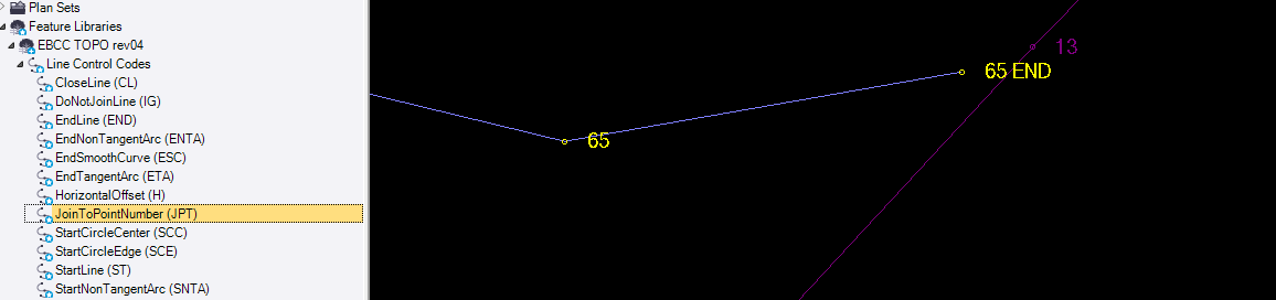 Feature Code : join points | Trimble Business Center