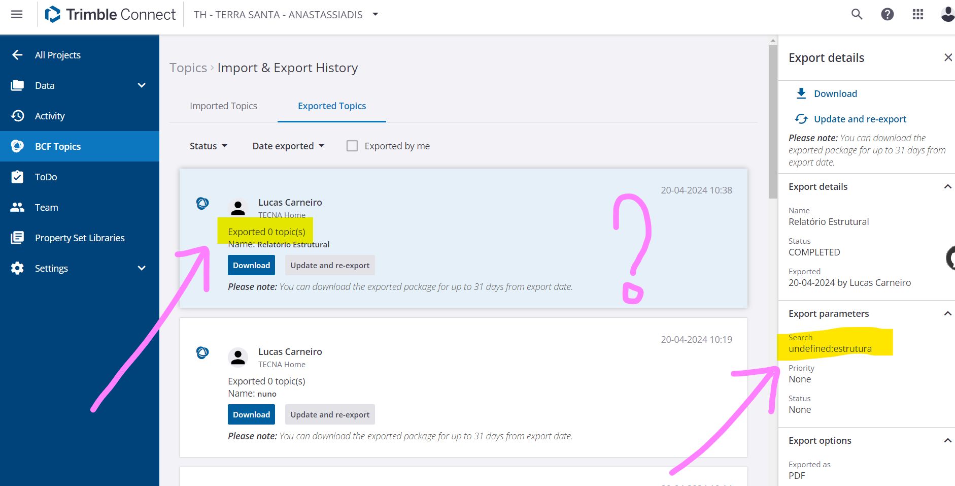 Issue with BCF Report Export | Trimble Connect User Forum