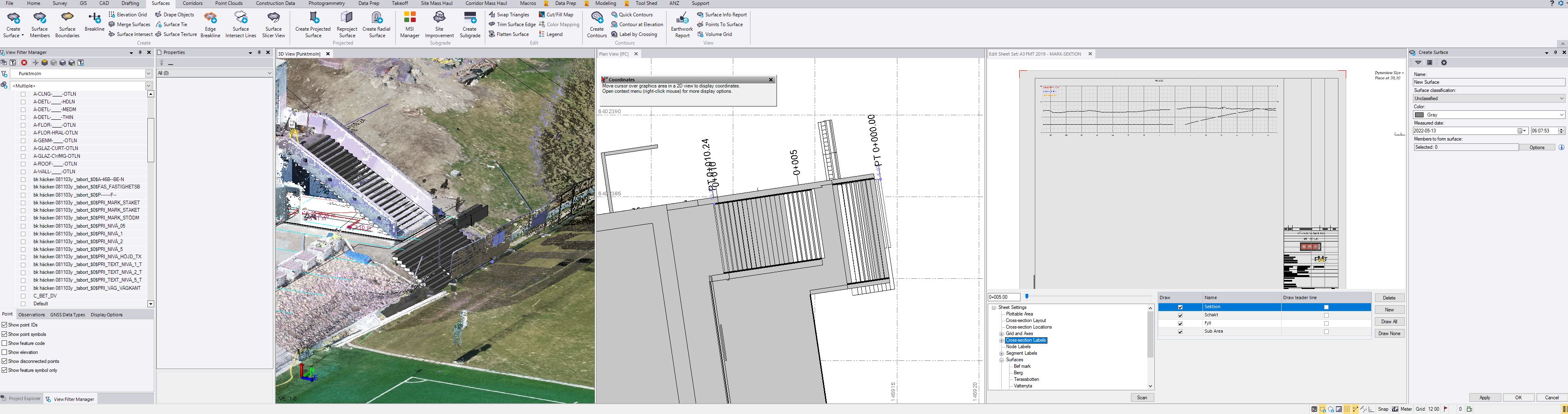 Profile & XS plotting - Showing objects | Trimble Business Center