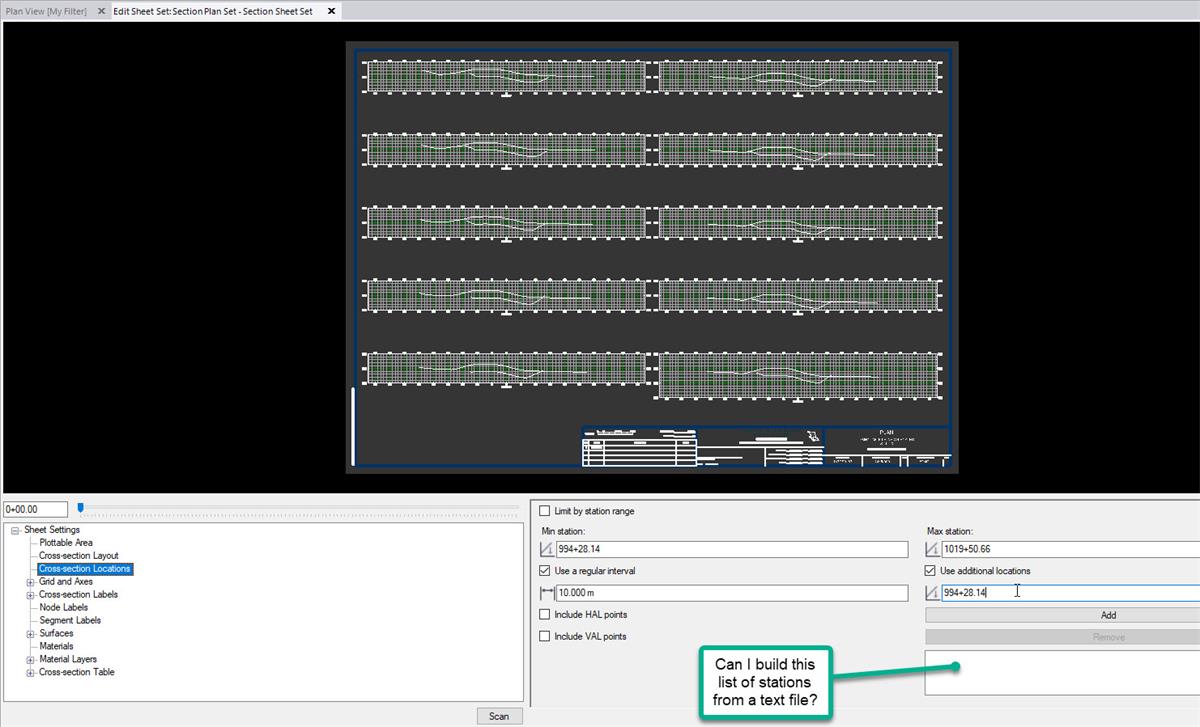 Plotted Cross Sections at User Defined Locations | Trimble Business Center