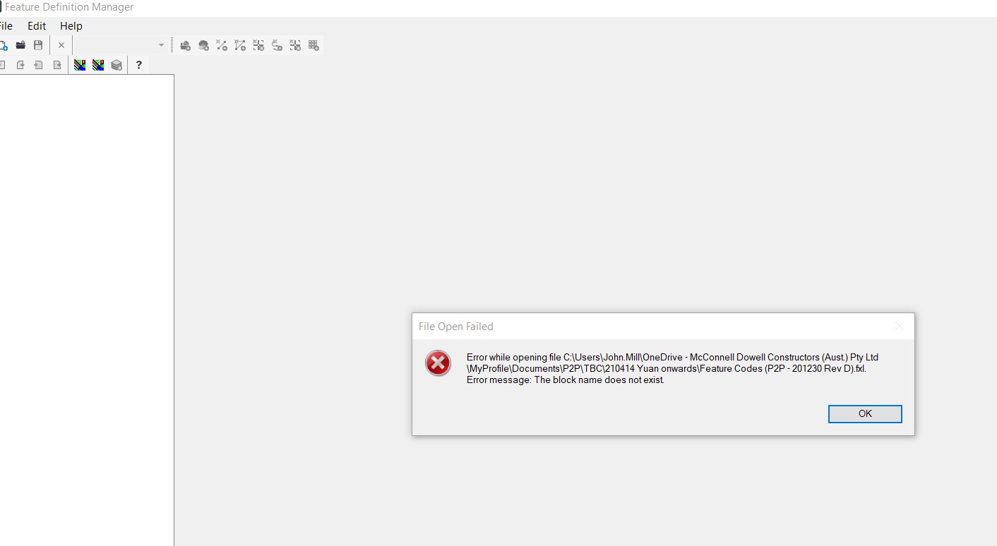 Trimble Definition Manager - Block Error Code | Trimble Business Center