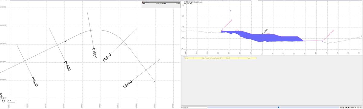 Cross section / Template view | Trimble Business Center