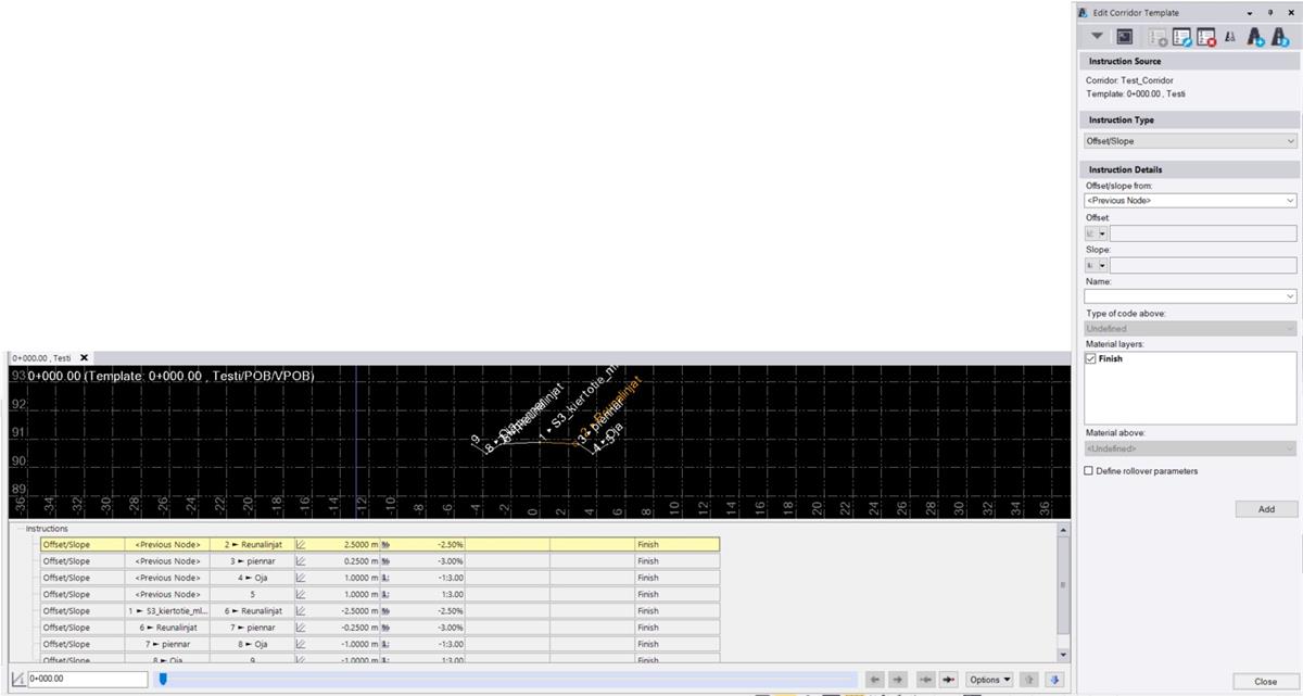 How to re-open "Edit Corridor template" | Trimble Business Center