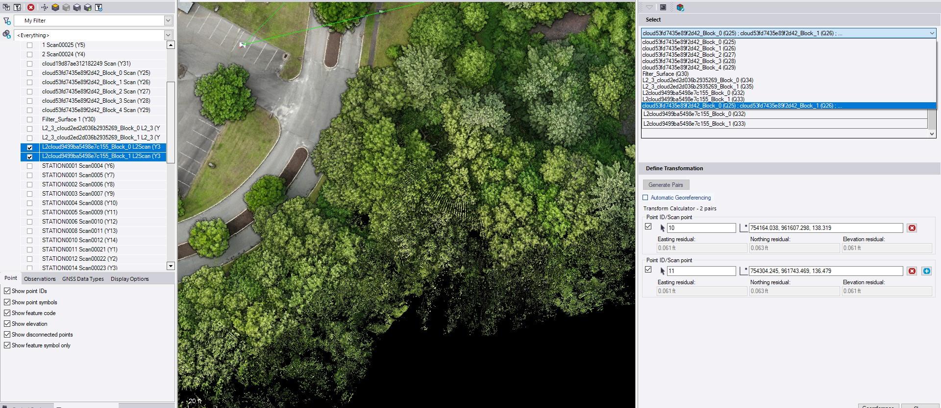 Georeference Point Cloud Sets | Trimble Business Center