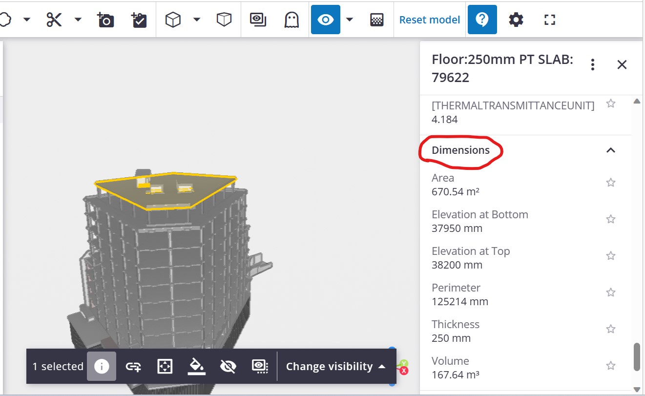 Missing 'Dimension' section from the 'view properties panel' for the ...