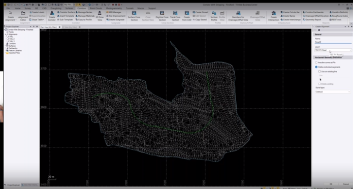 Constructible Road Corridors in TBC and Trimble Access