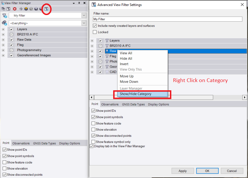 View Filter Manager | Trimble Business Center