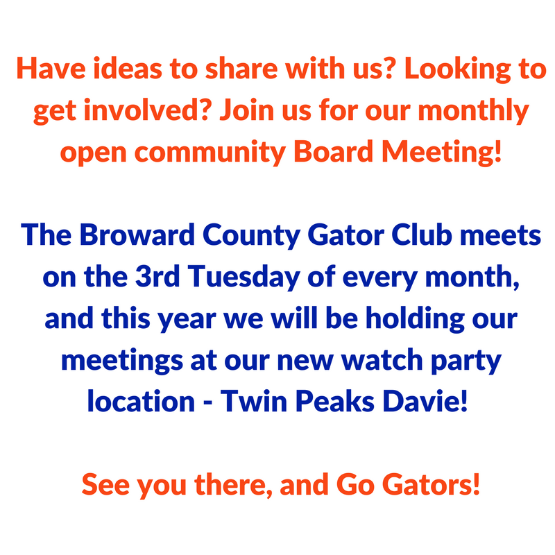 Broward County Gator Club - Open Meeting - BrowardCountyGatorClub