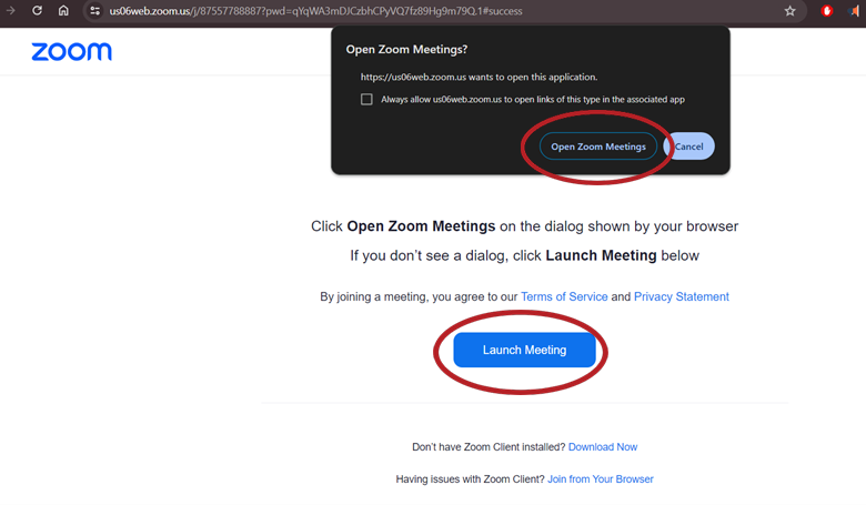 Logging in to an URMIA Zoom Meeting via the Zoom App