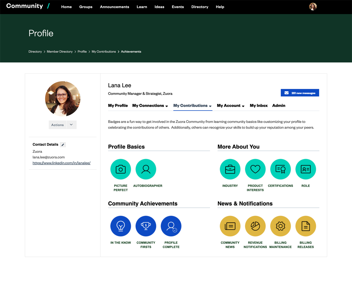 Zuora Community Badges and Ribbons | Community Insiders